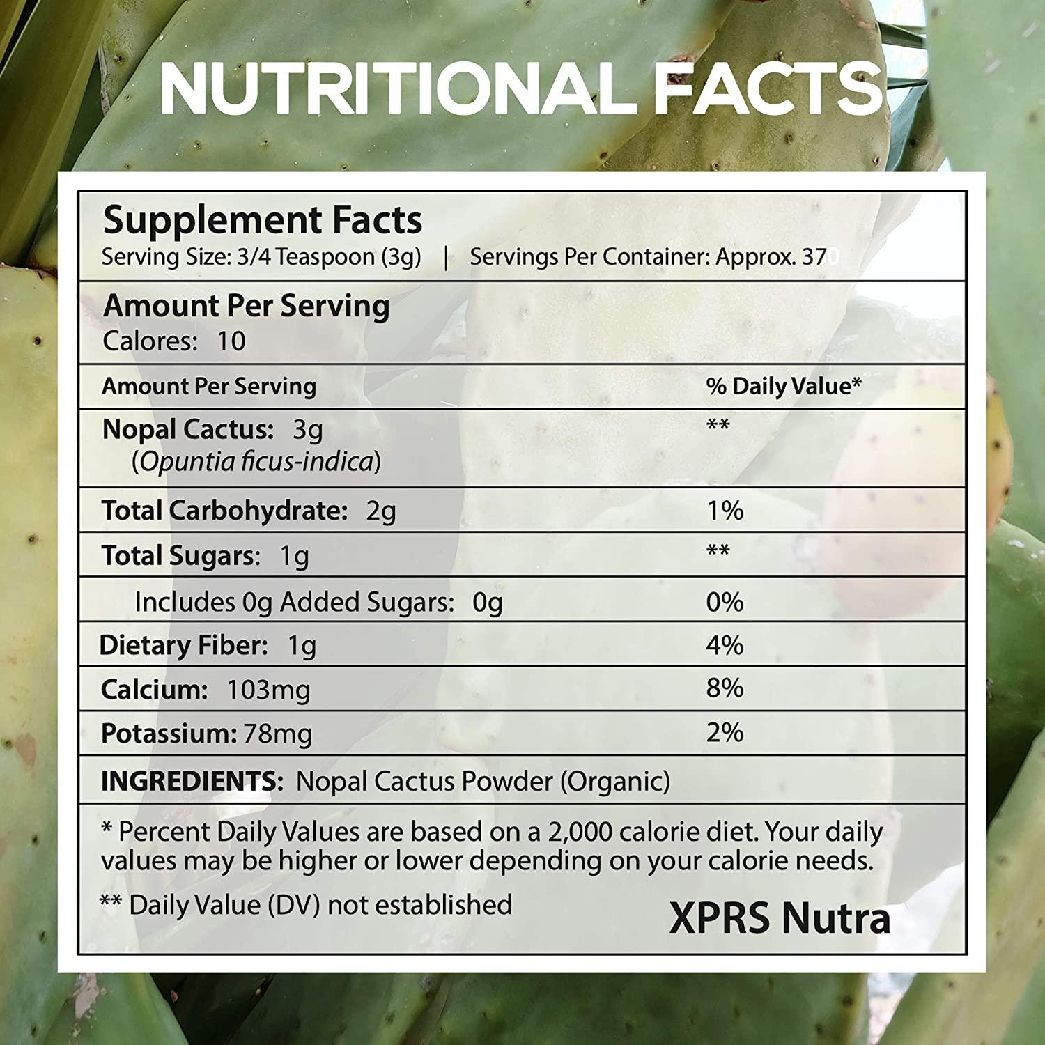 XPRS Nutra Organic Nopal Cactus Powder - Prickly Pear Supplement from ...