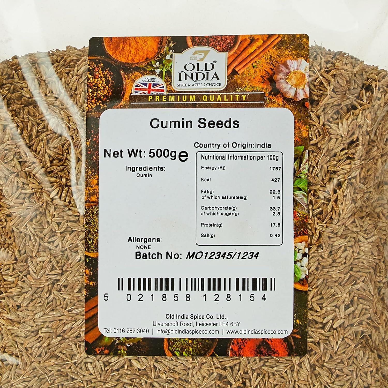 Old India Cumin Seeds 500g - High Quality Culinary Spice (Pack of 1 ...