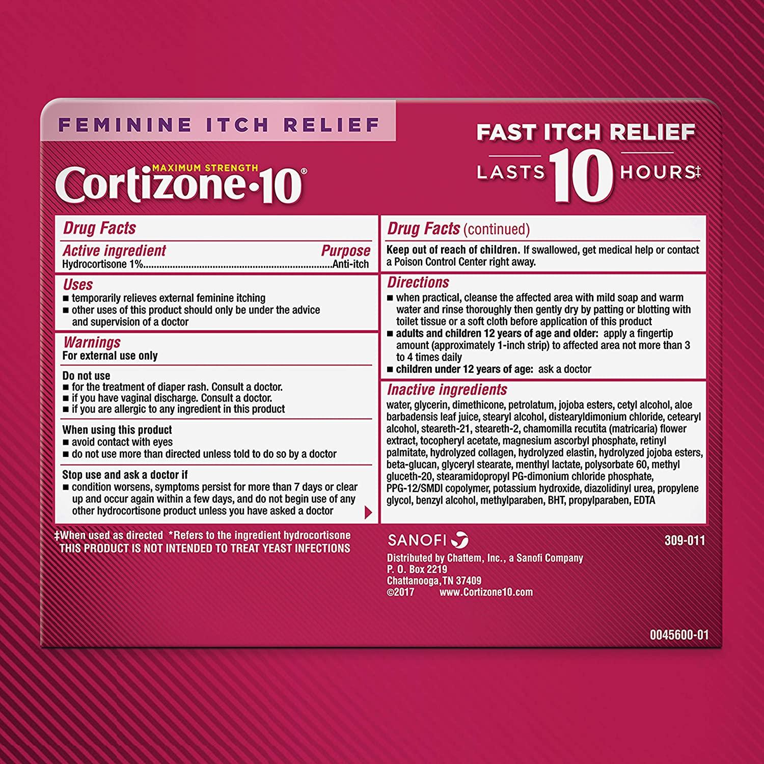Cortizone 10 Maximum Strength Feminine Itch Relief 1 oz - 1% ...