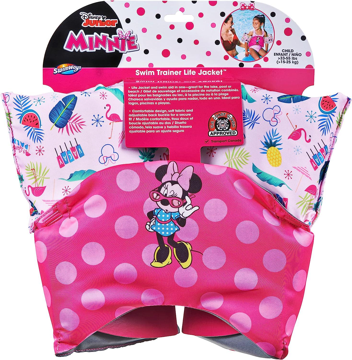 SwimWays Disney Minnie Mouse Kids Life Jacket - USCG Approved & Learn ...