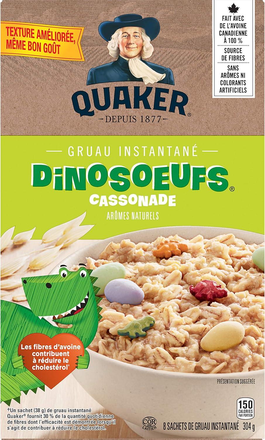 Quaker Dino Eggs Instant Oatmeal 8 Packets 304g Dino Eggs 304 g (Pack ...