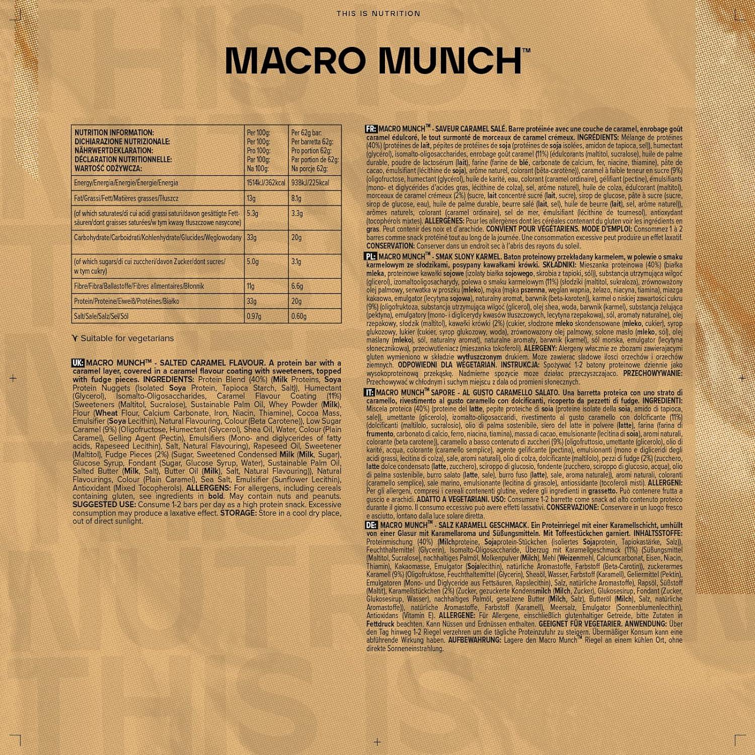 Macro Munch Protein Bar Salted Caramel - Box of 12 | Bulk Purchase | Buy Now with Express ...