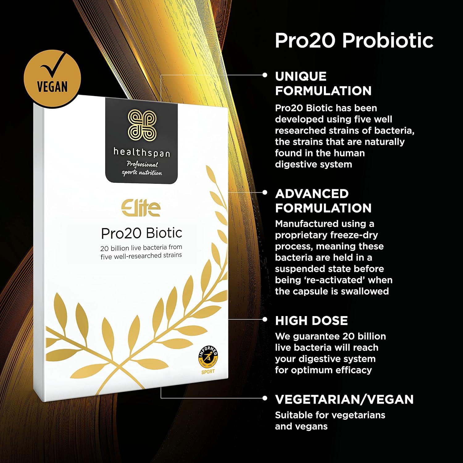 Healthspan Elite Pro20 Probiotic 120 Capsules | Official Partner of All ...