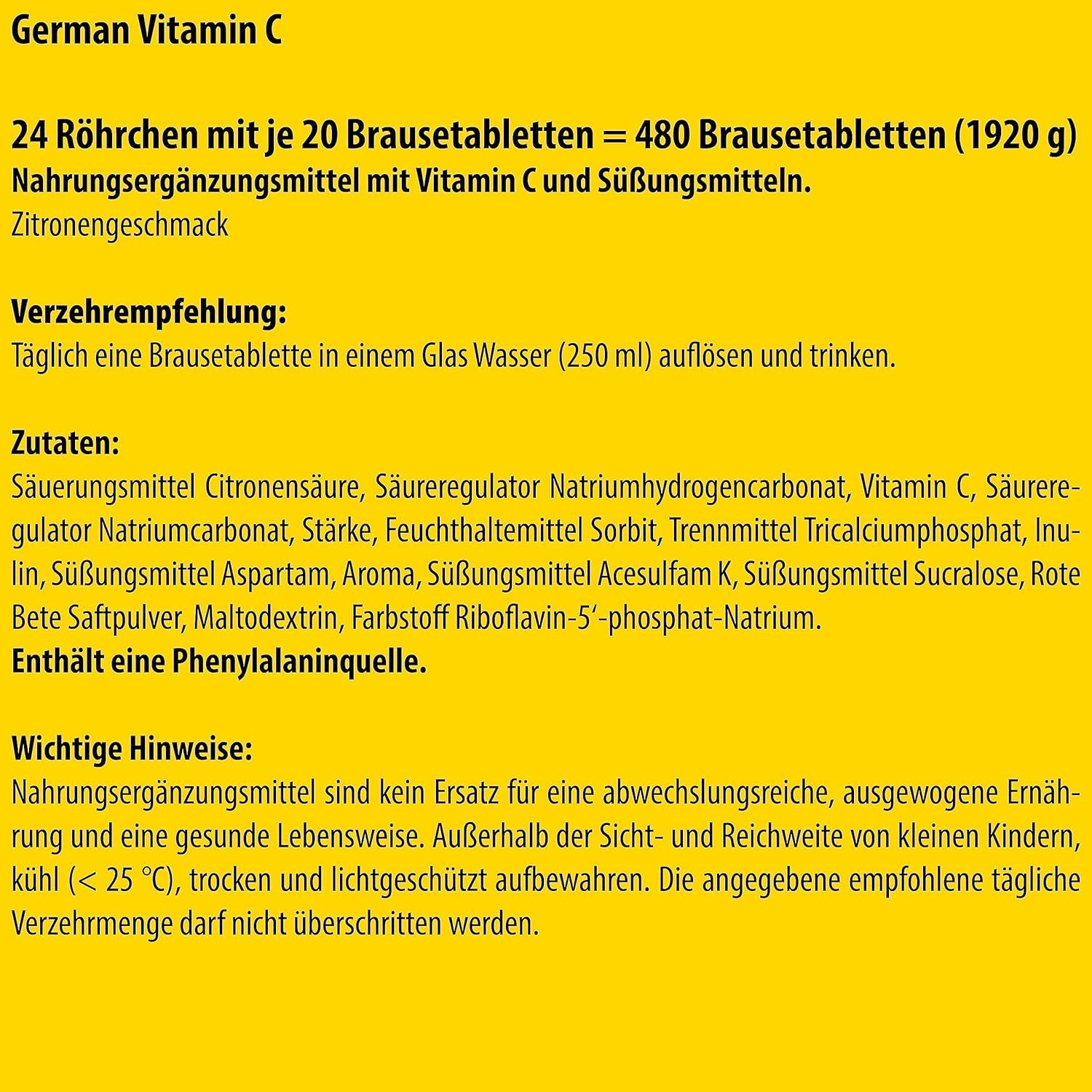 Buy T&D Pharma Sugar-Free Vitamin C Effervescent Tablets - 180mg Lemon ...