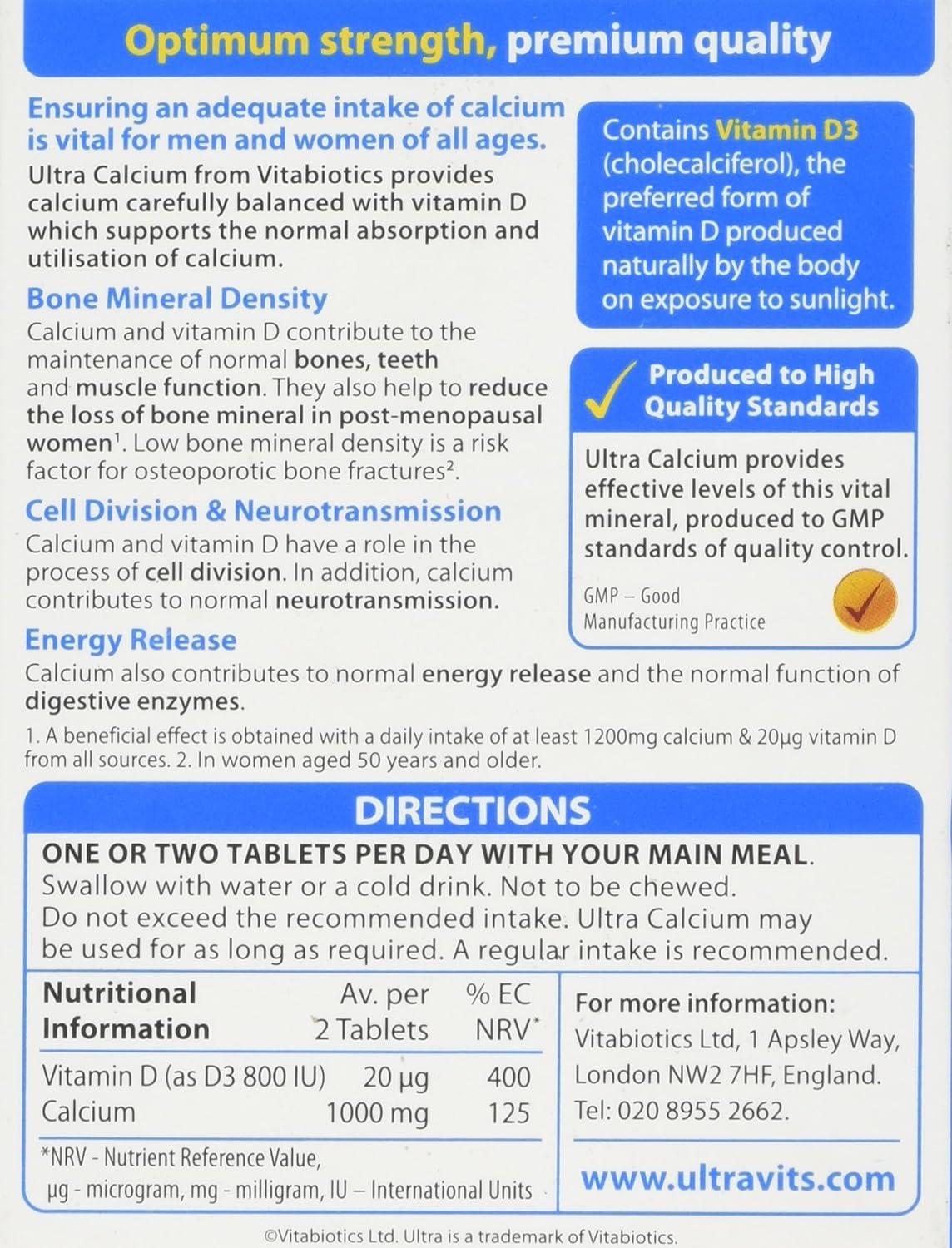 Vitabiotics Ultra Calcium with Vitamin D Tablets Pack of 30 | Buy Now ...
