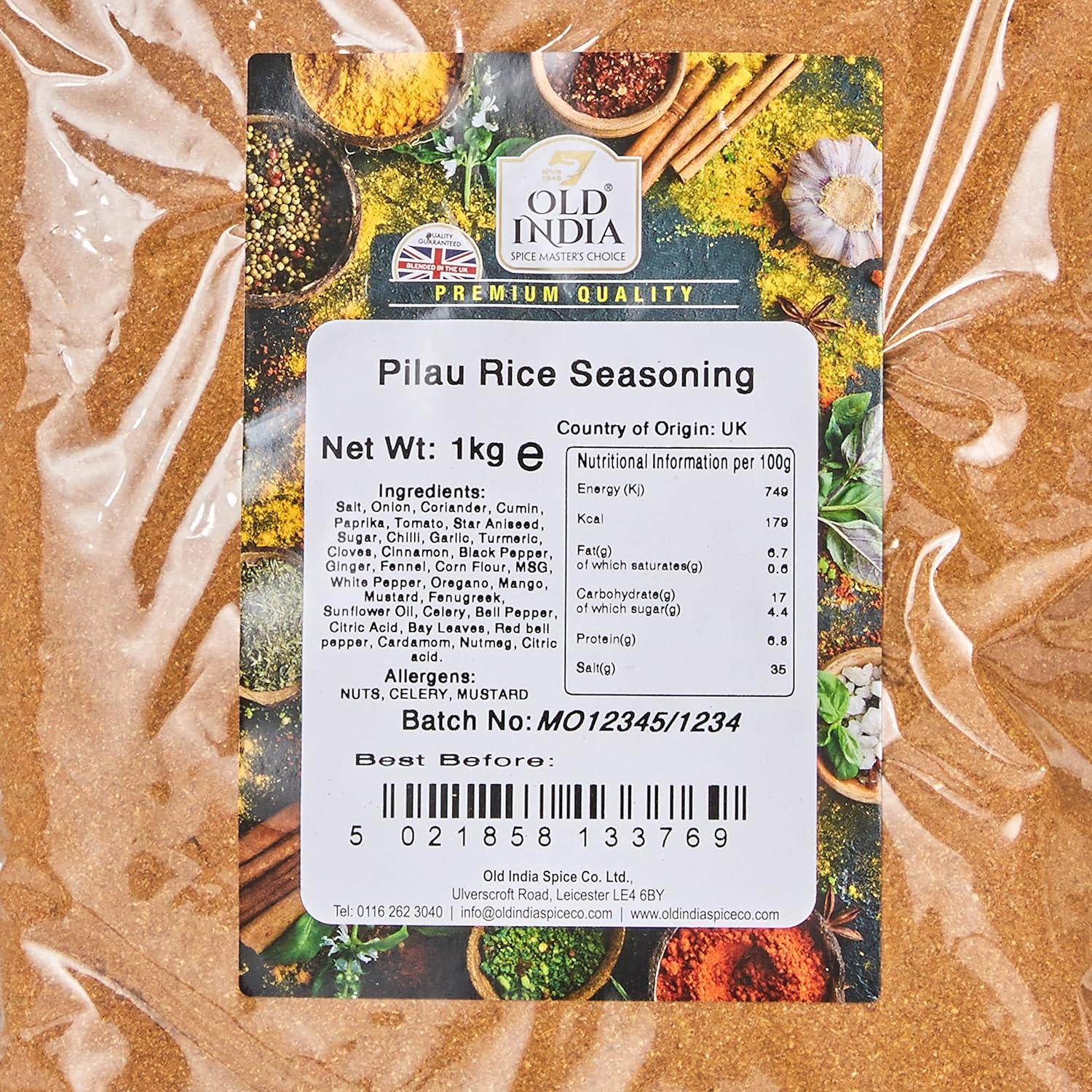 Old India Pilau Rice Seasoning 1kg - Authentic Blend for Perfect Pilau ...