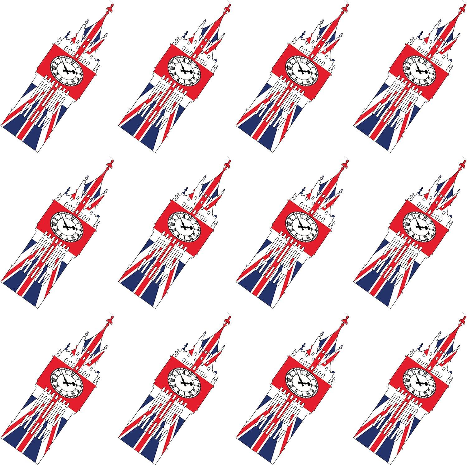 PRE-CUT Union Jack Big Ben Mix - Edible Cupcake Toppers/Cake ...