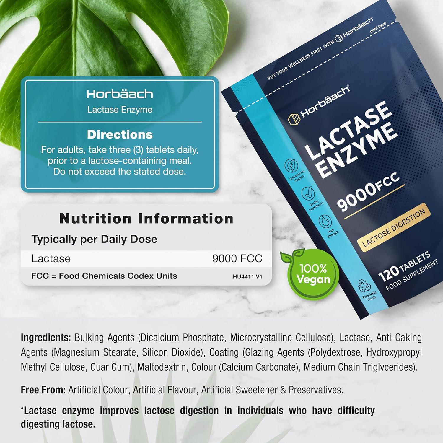 Lactase Enzyme Tablets for Improved Lactose Digestion | 180 Capsules by ...