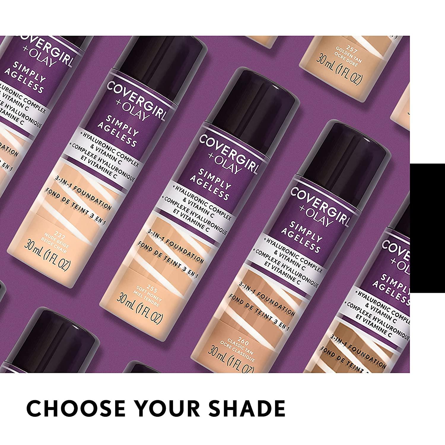 Covergirl + Olay Simply Ageless 3-in-1 Liquid Foundation, Creamy ...