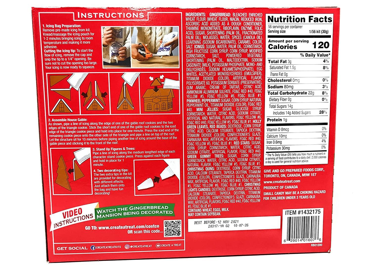 Create-A-Treat Pre-Built Mansion Gingerbread House Kit - Largest 59.27 ...