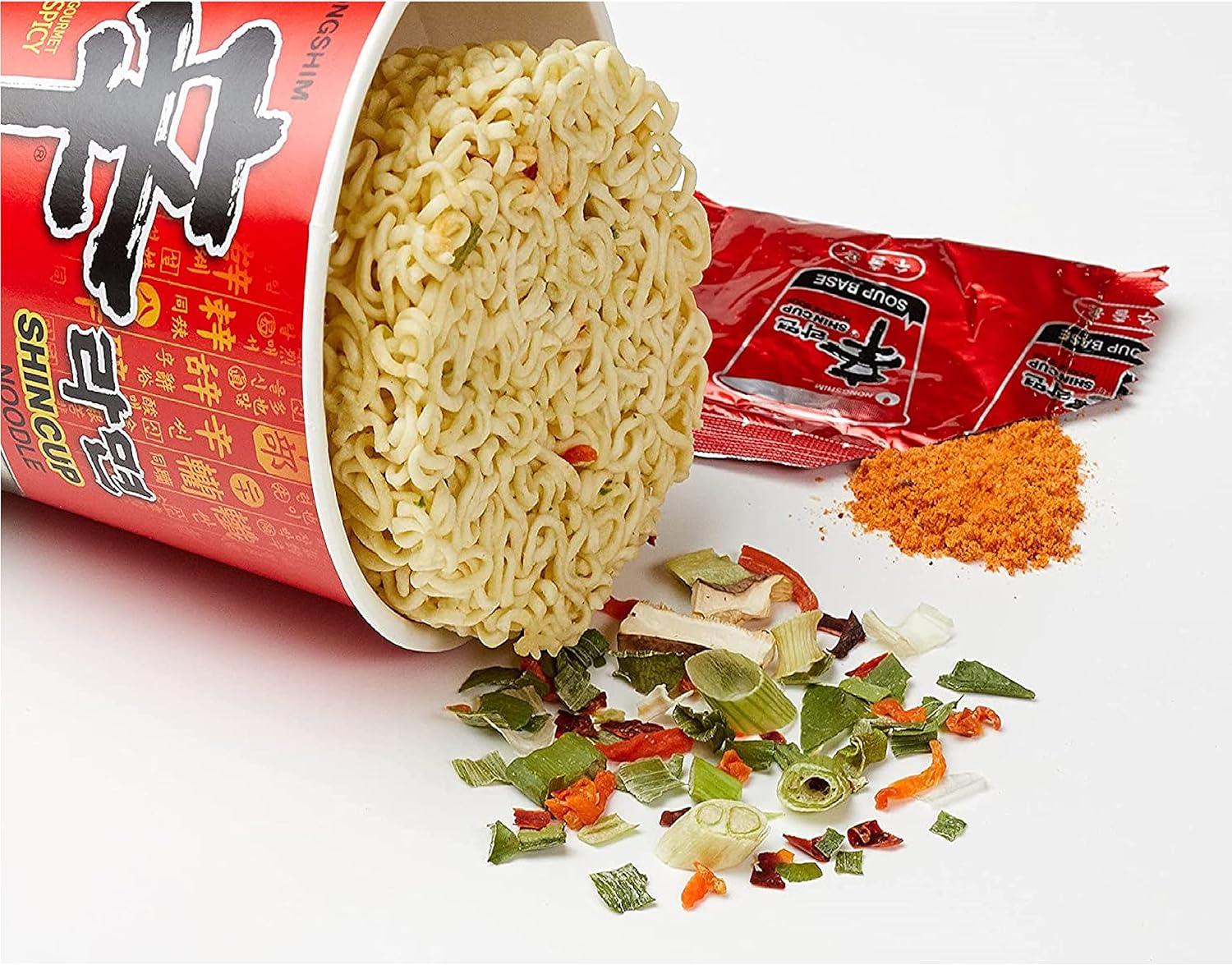 TOPLINE Shin Cup Noodles Multipack - 2 Boxes of 6 x 86g Gourmet Hot ...