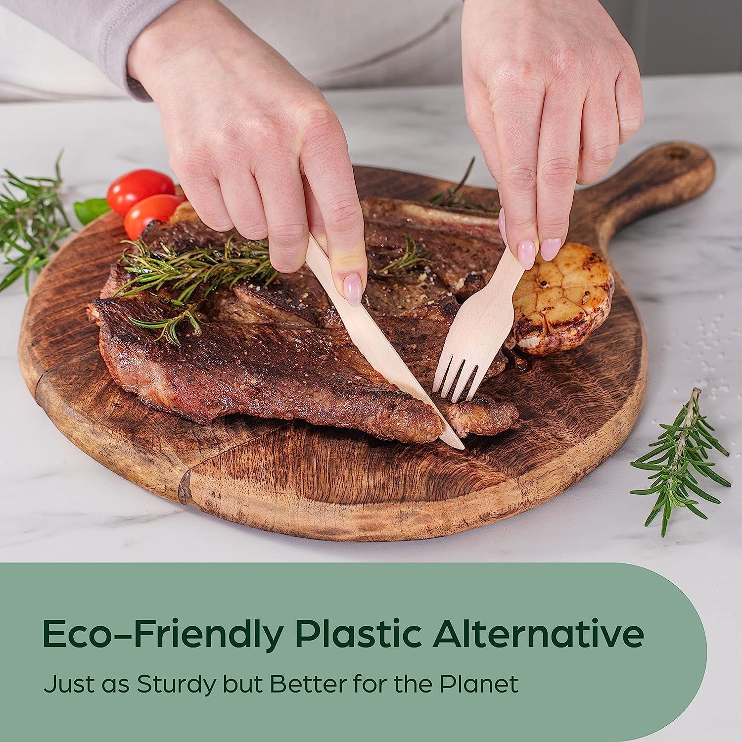 300-Piece Wooden Disposable Forks - Eco-Friendly Biodegradable Utensils ...