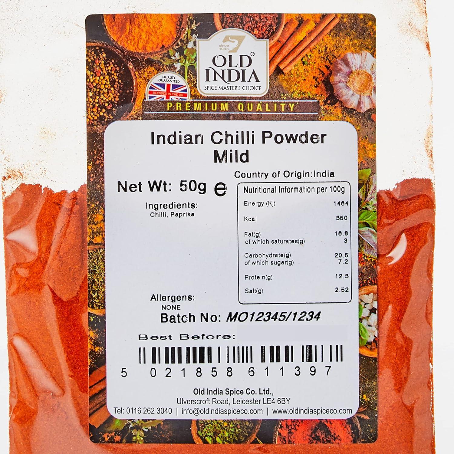 Old India Indian Mild Chilli Powder 50g - Authentic Spice Blend | Buy ...