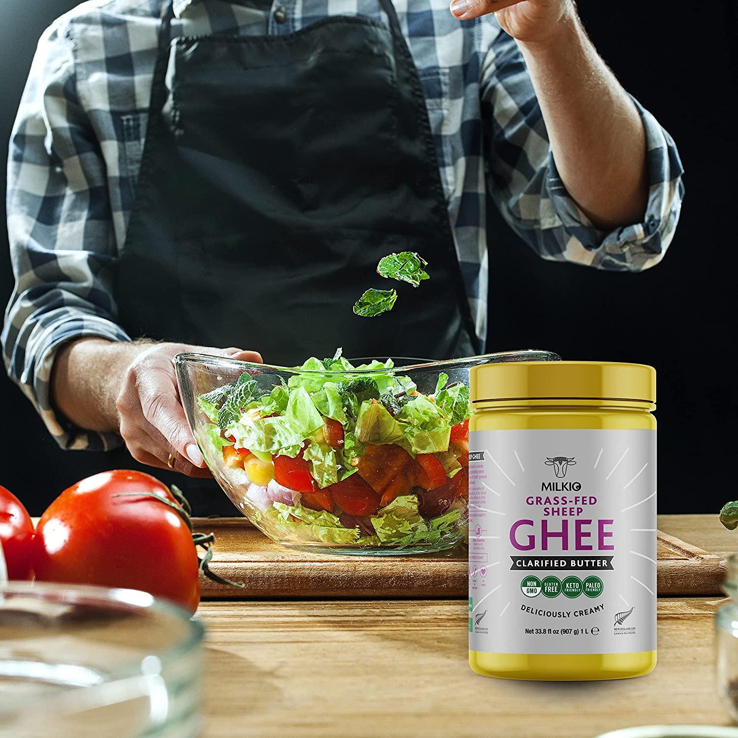 MILKIO Grass Fed Sheep Ghee - 32 Fl Oz | Keto Friendly and Pure ...