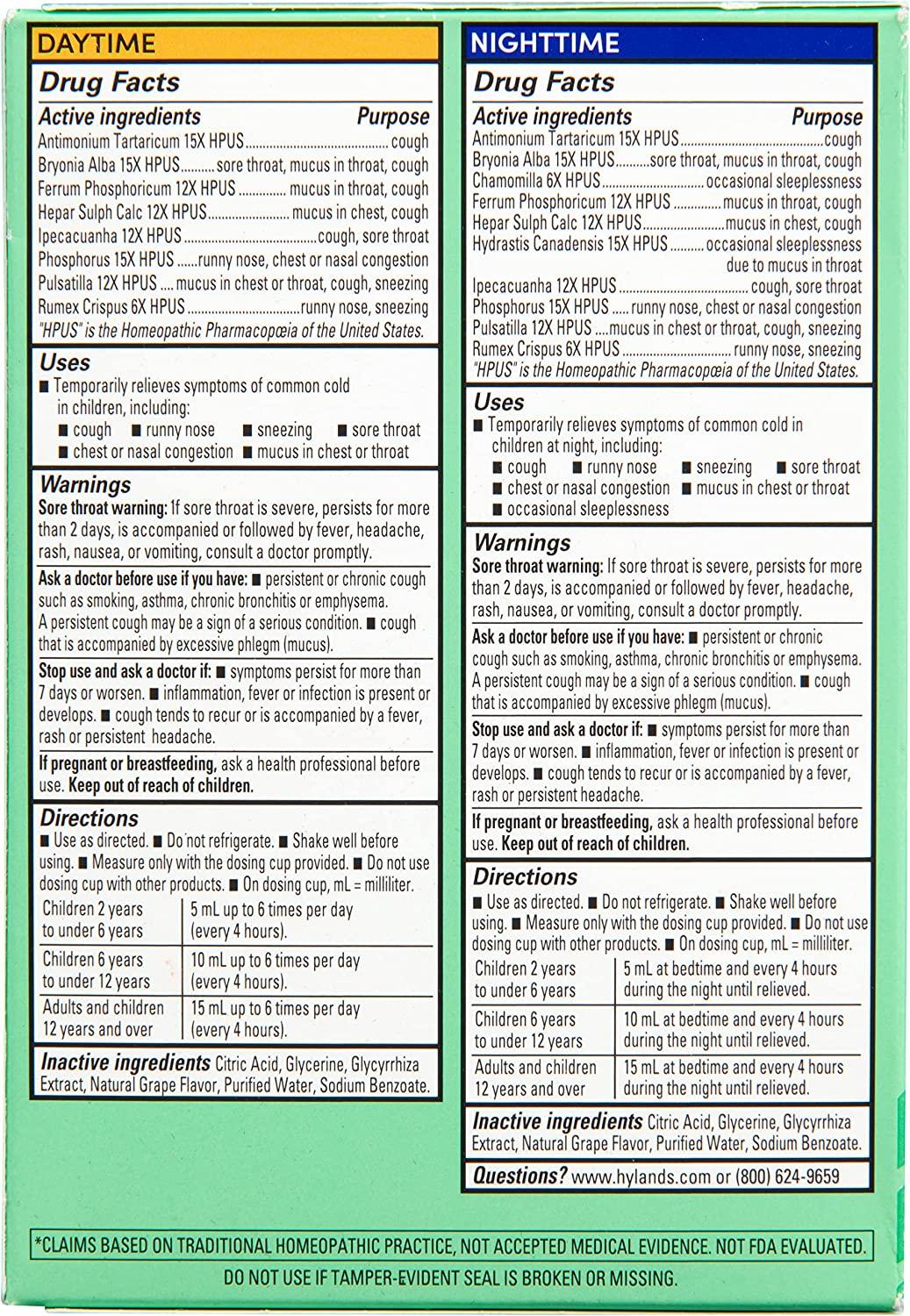 Hyland's Naturals Kids Cough and Mucus Day & Night Combo Pack | Ages 2 ...