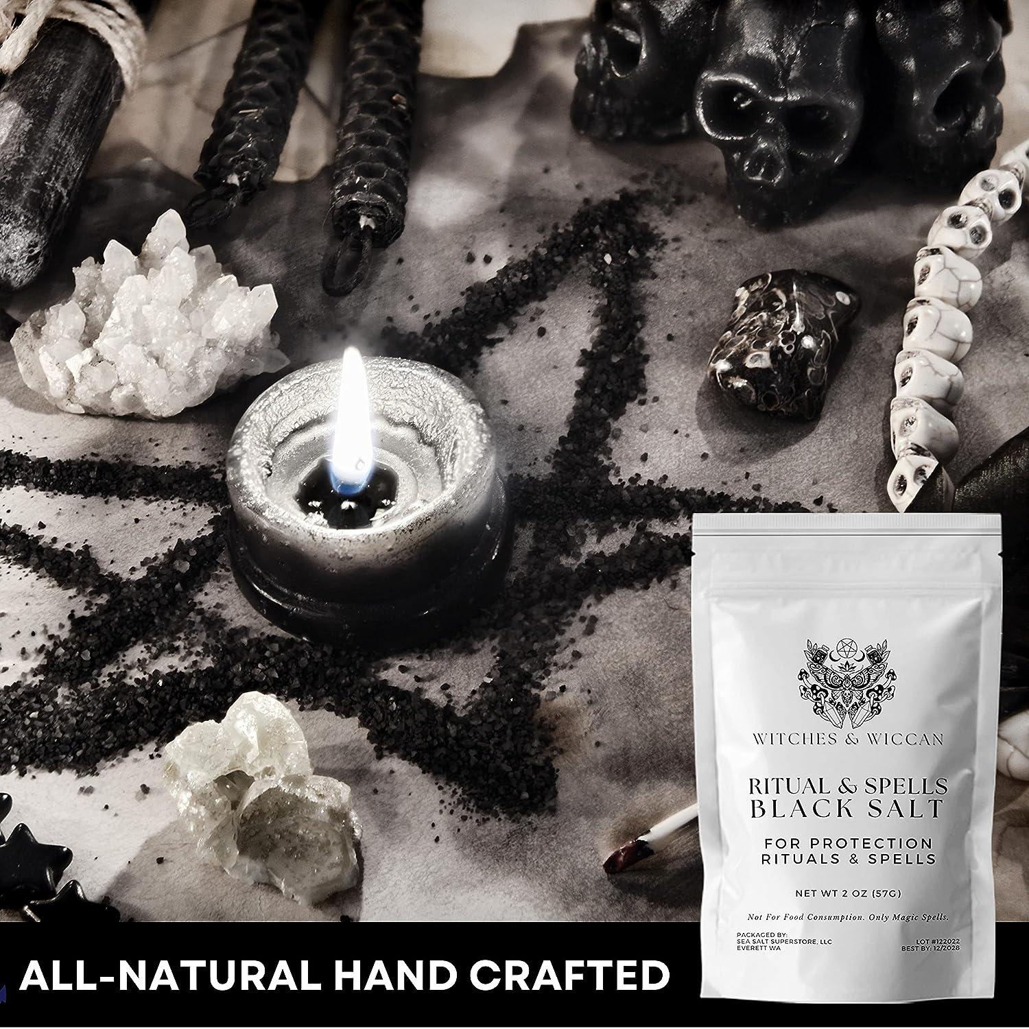 Black Salt for Protection Rituals - 2 oz Bag | Wiccan & Witchcraft Supplies