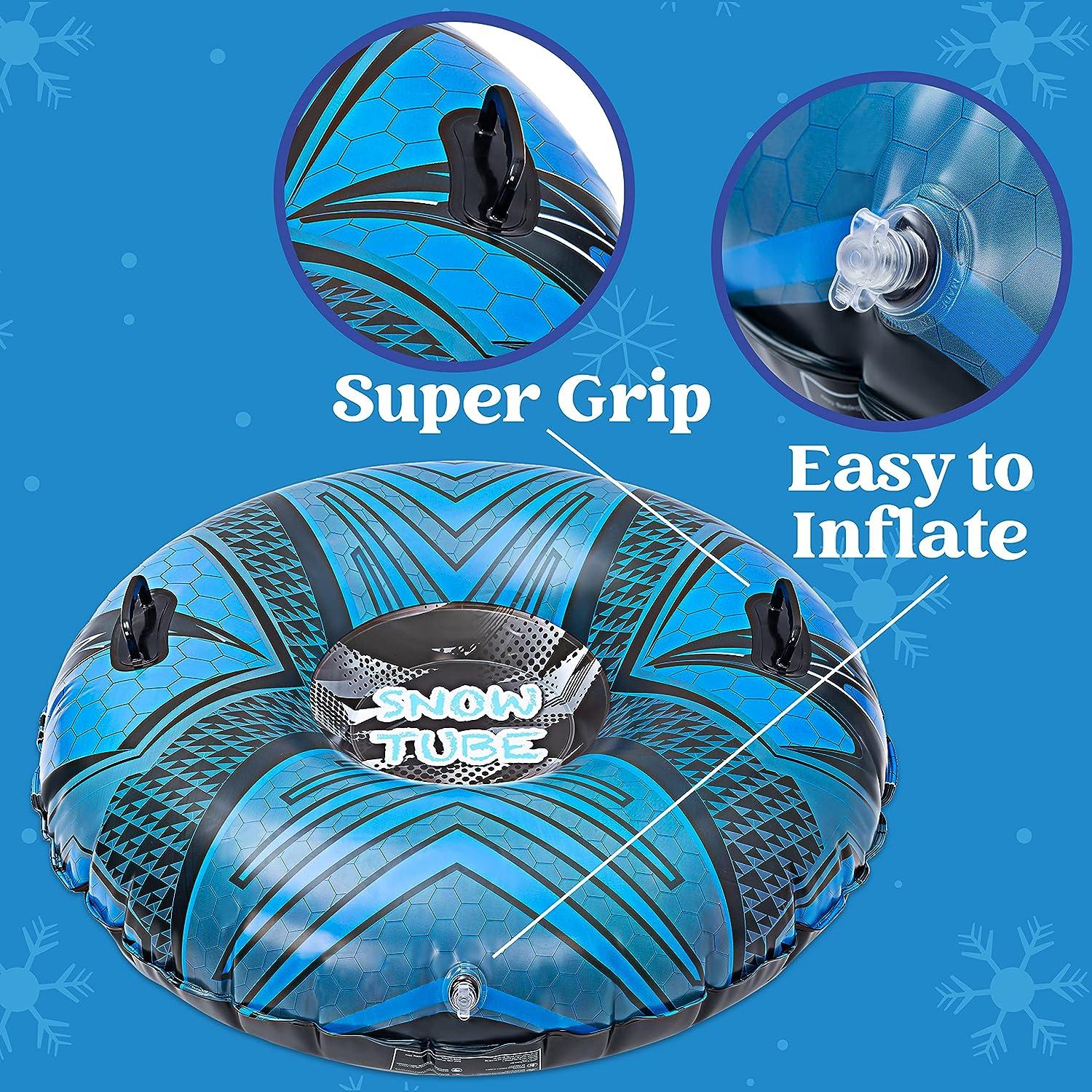 JOYIN Inflatable Snow Tubes 47 & 37 (2 Packs) - Heavy-Duty Snow Tube for Sledding | Winter Fun ...