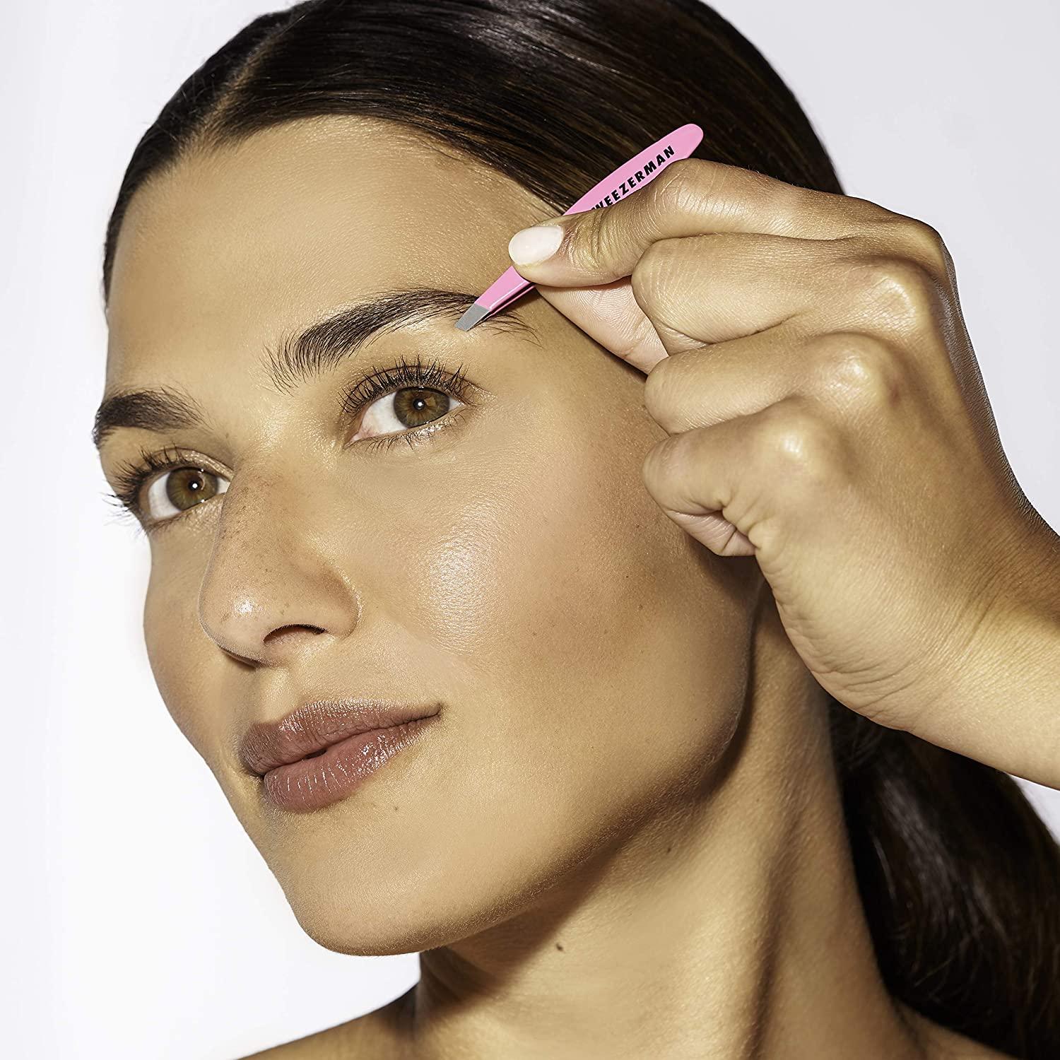 Tweezerman Mini Slant & Point Tip Tweezer Set for Eyebrows & Facial ...