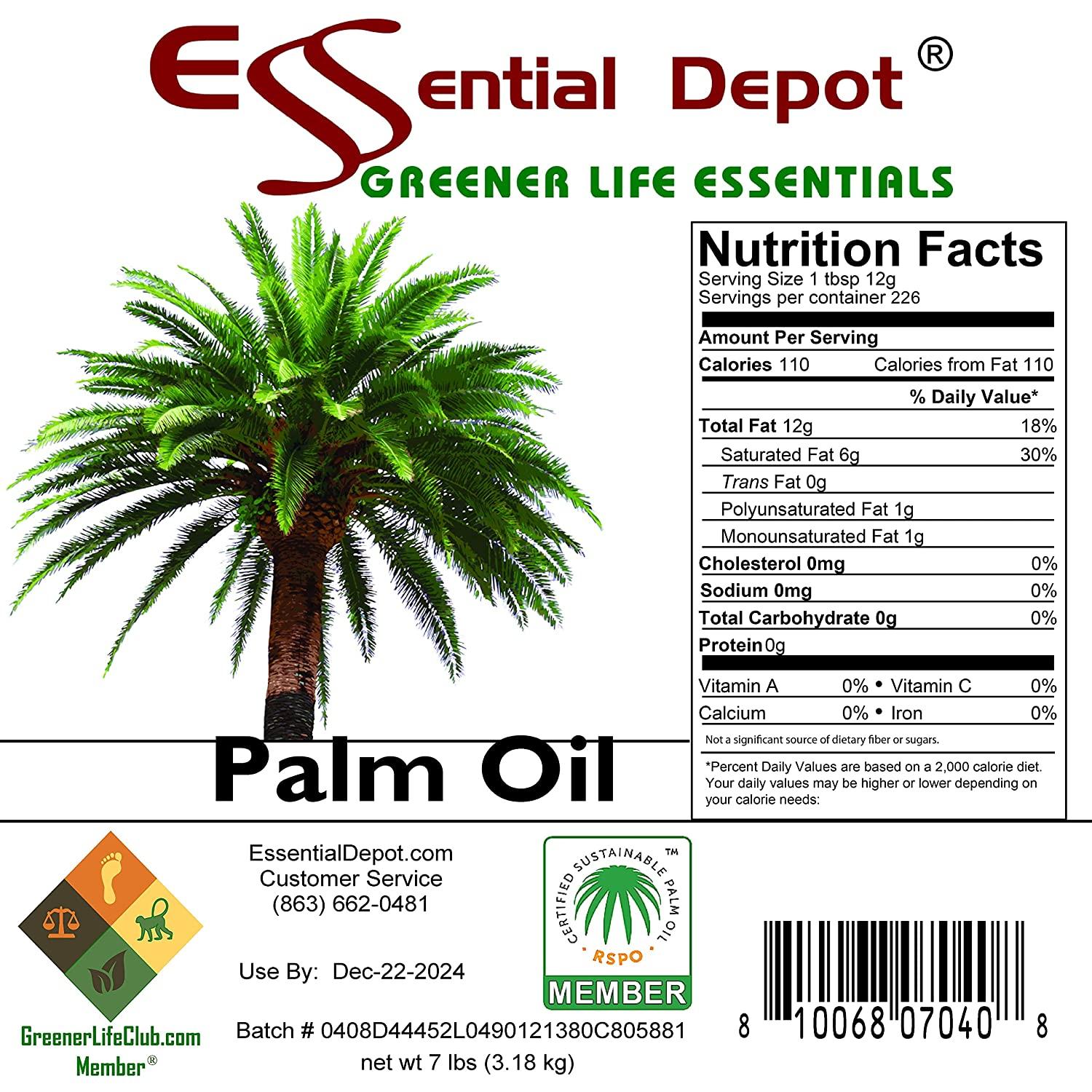 RSPO Certified Sustainable Food Grade Kosher Palm Oil - 7 lbs Pail - PP ...