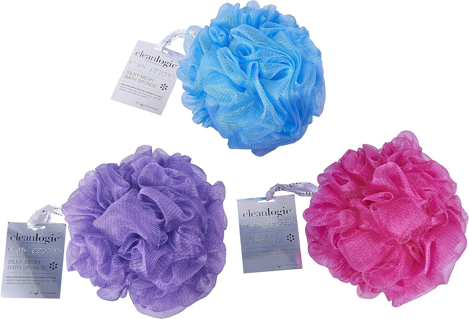 Clean Logic Silky-Soft Mesh Sponge 70g - Pack of 6, Assorted Colors ...