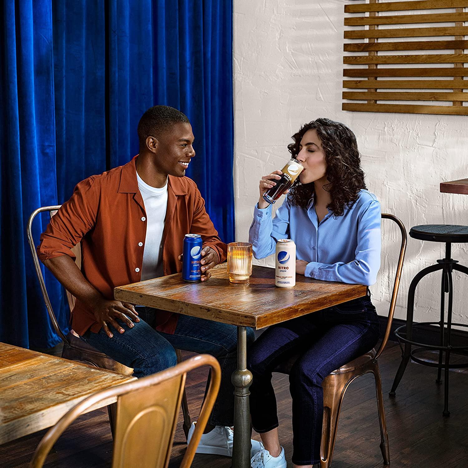 Pepsi Nitro Draft Cola & Vanilla Variety Pack - 12 Pack of 13.65oz Cans ...