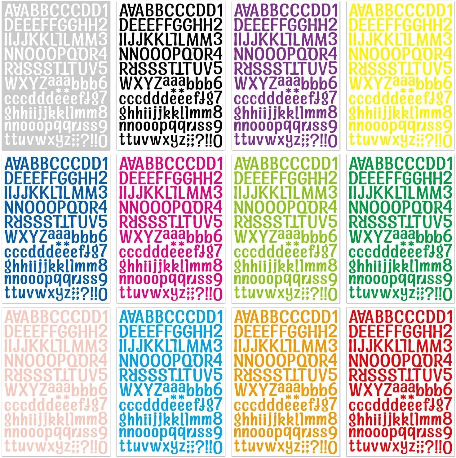 1512 Alphabet Stickers - Self-Adhesive Vinyl Letters & Numbers for DIY ...