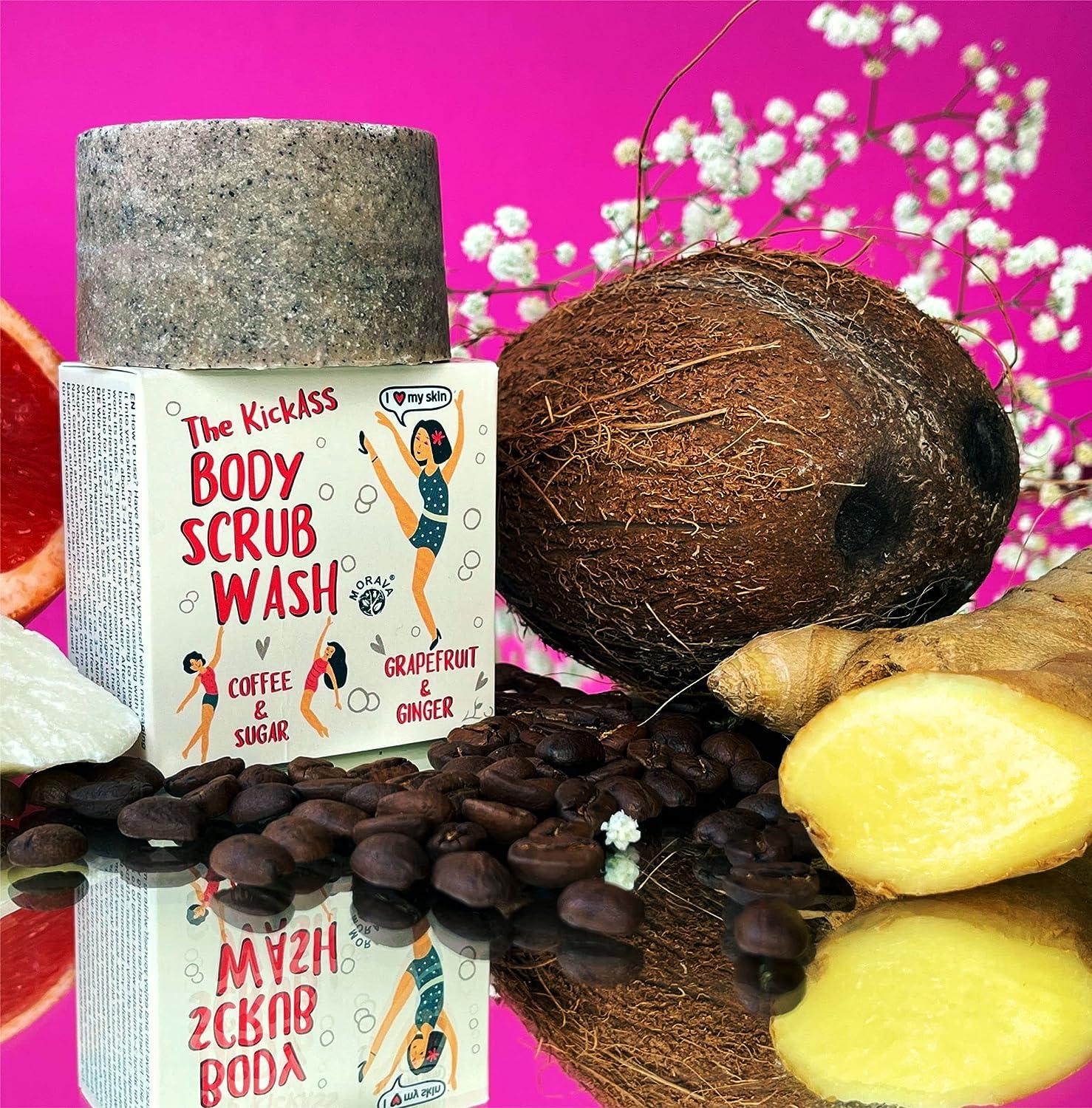 Morava Coffee Body Scrub Bar - Exfoliating Scrub with Coconut & Sugar ...