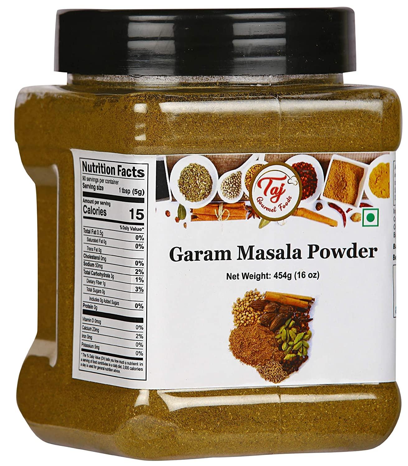 Taj Premium Indian Garam Masala Powder - 16 oz Jar | Authentic Blend of ...