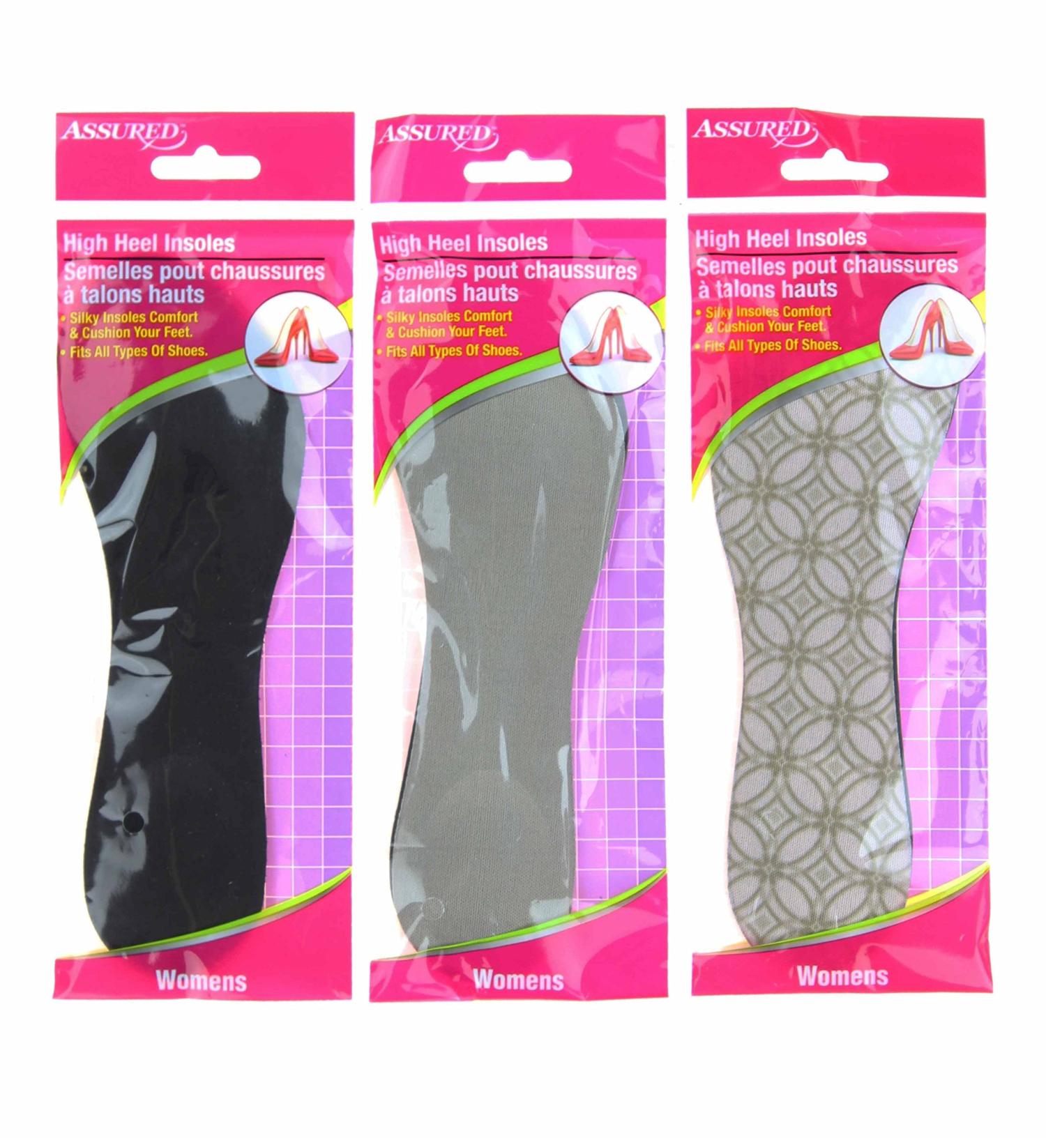 Assured Tile Print/Black/Grey High Heel Insoles - 3 Pack | Buy Now with ...