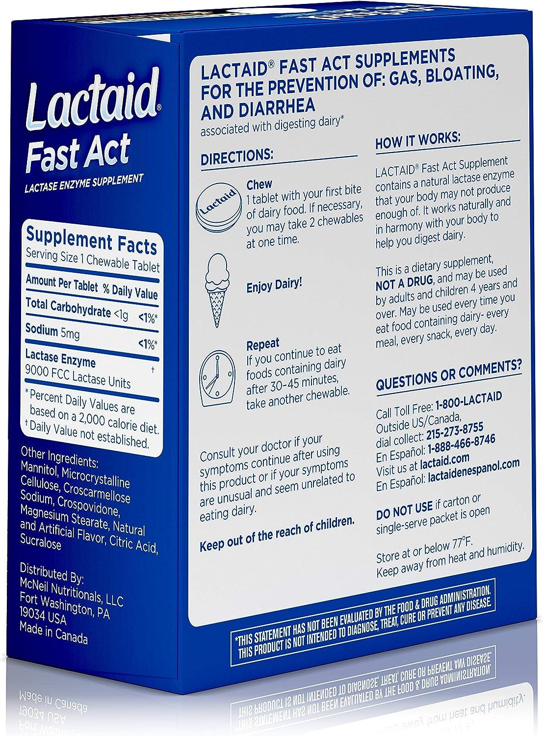 Lactaid Fast Act Vanilla Twist Chewables | 32 Pks 1-ct | Lactose ...