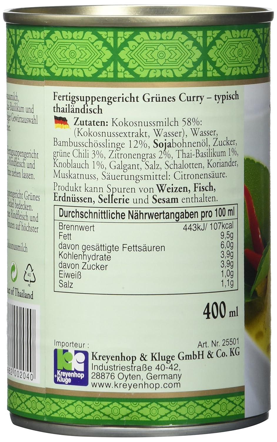 Buy Exotic Green Curry Sauce Fix+Fertig 400g Can - Authentic ...