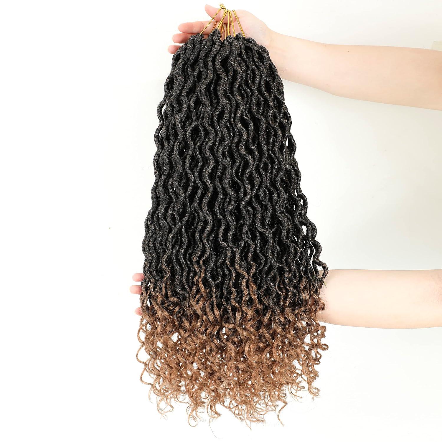Lihui Goddess Locs Crochet Hair 20 inch 6 Packs - Ombre Faux Curly Locs ...