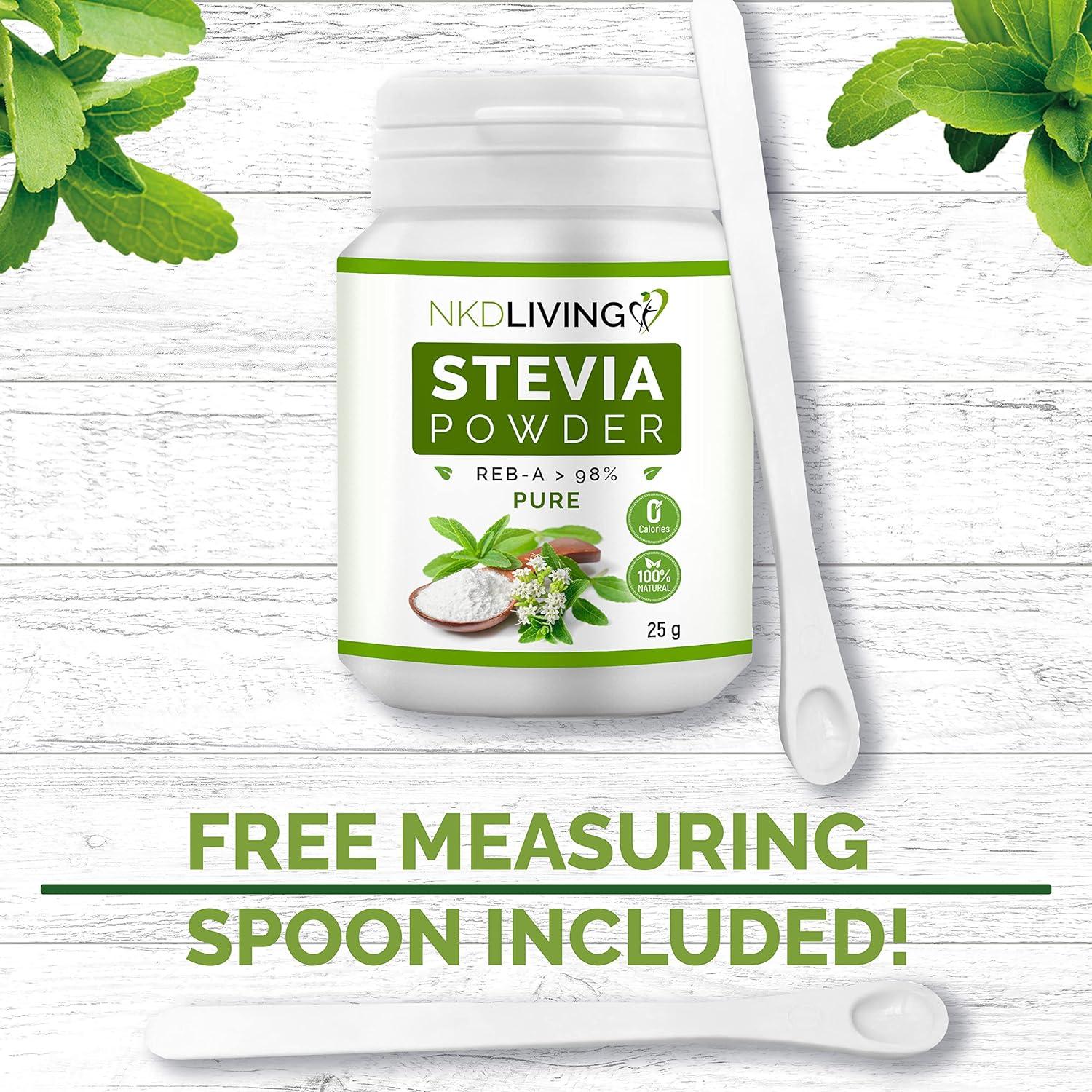 NKD Living 100% Pure Stevia Powder Reb-A 98% - 25g | Natural Sweetener ...