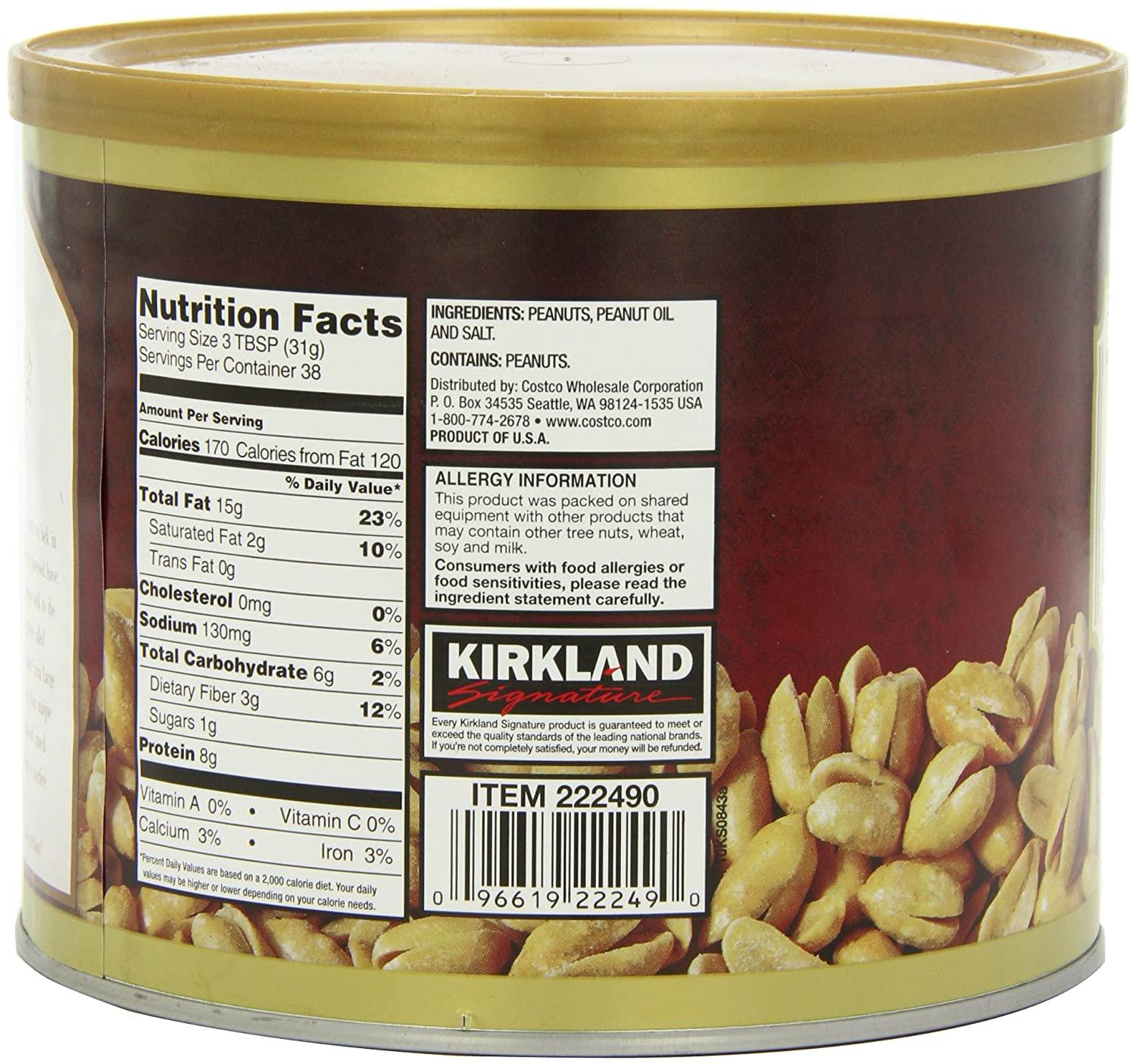 Kirkland Signature Super XL Virginia Peanuts 40oz Light Brown - 2.5lb ...