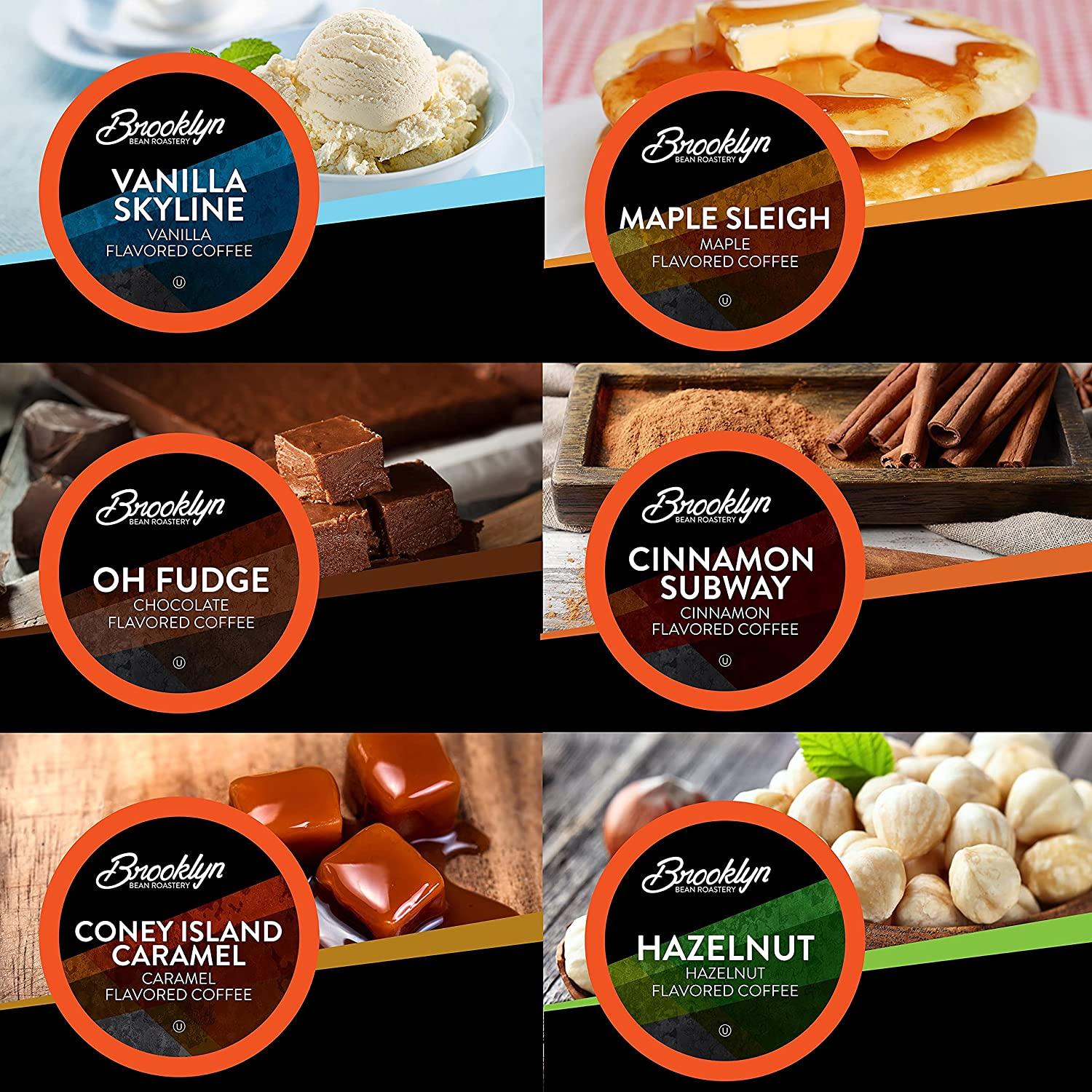 Brooklyn Beans Flavored Gourmet Coffee Pods Variety Pack - 40 Count ...