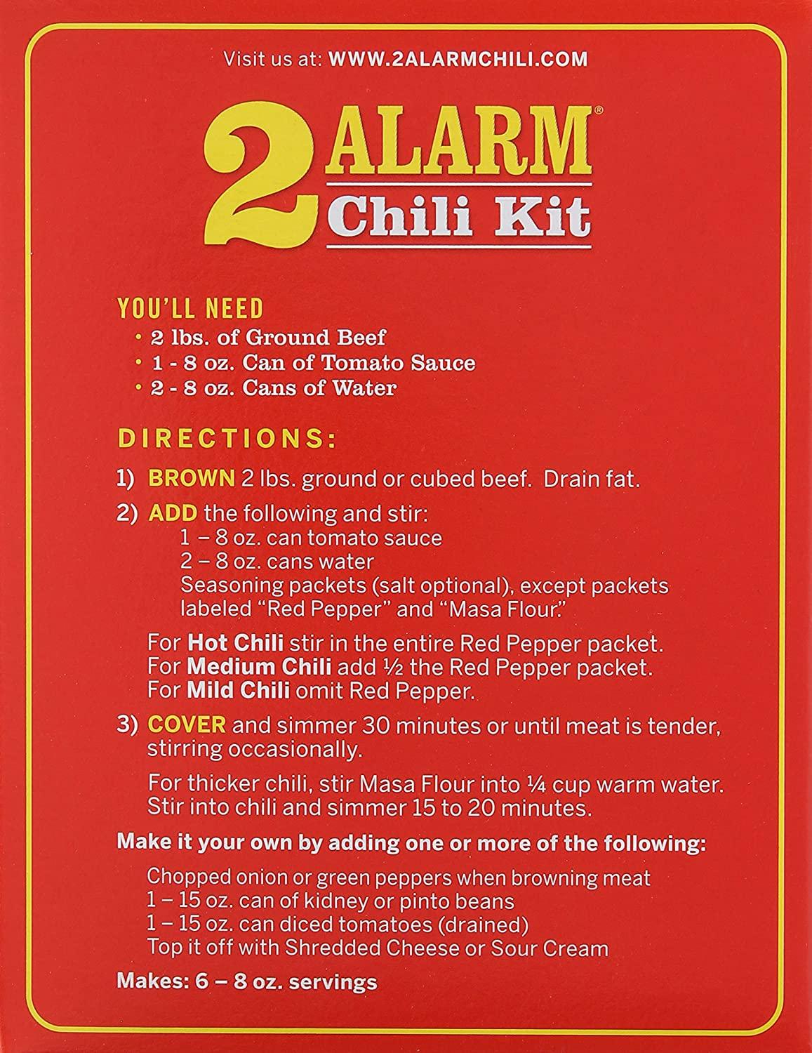 Wick Fowler's Chili 2 Alarm Kit 3.625 oz - Make Delicious Chili at Home ...