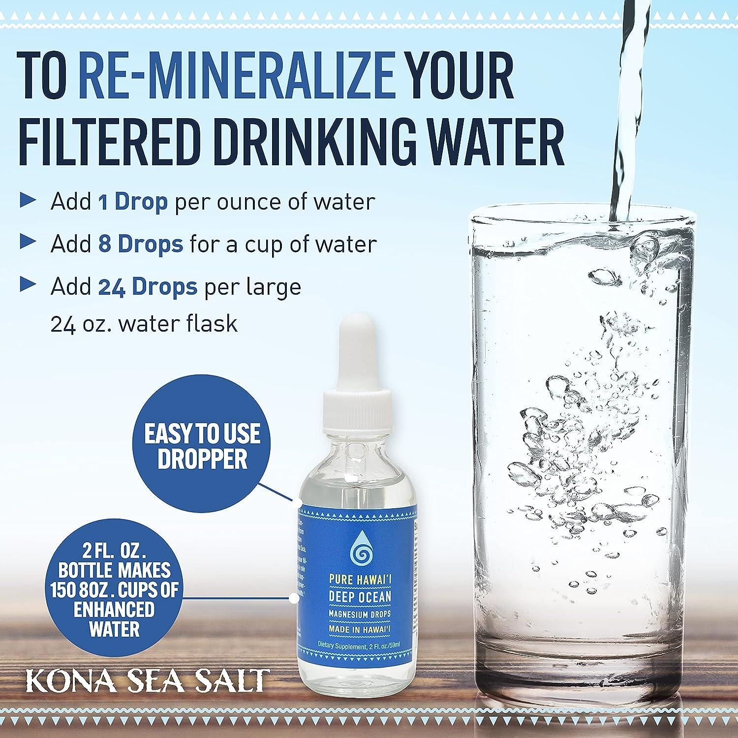 Kona Sea Salt Magnesium Drops - Pure Hawaii Deep Ocean Liquid ...