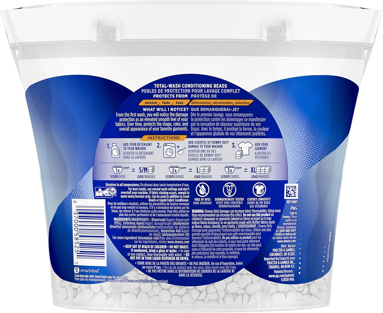 Buy Downy Fabric Softener Beads - Defy Damage Unscented 19.5 oz ...