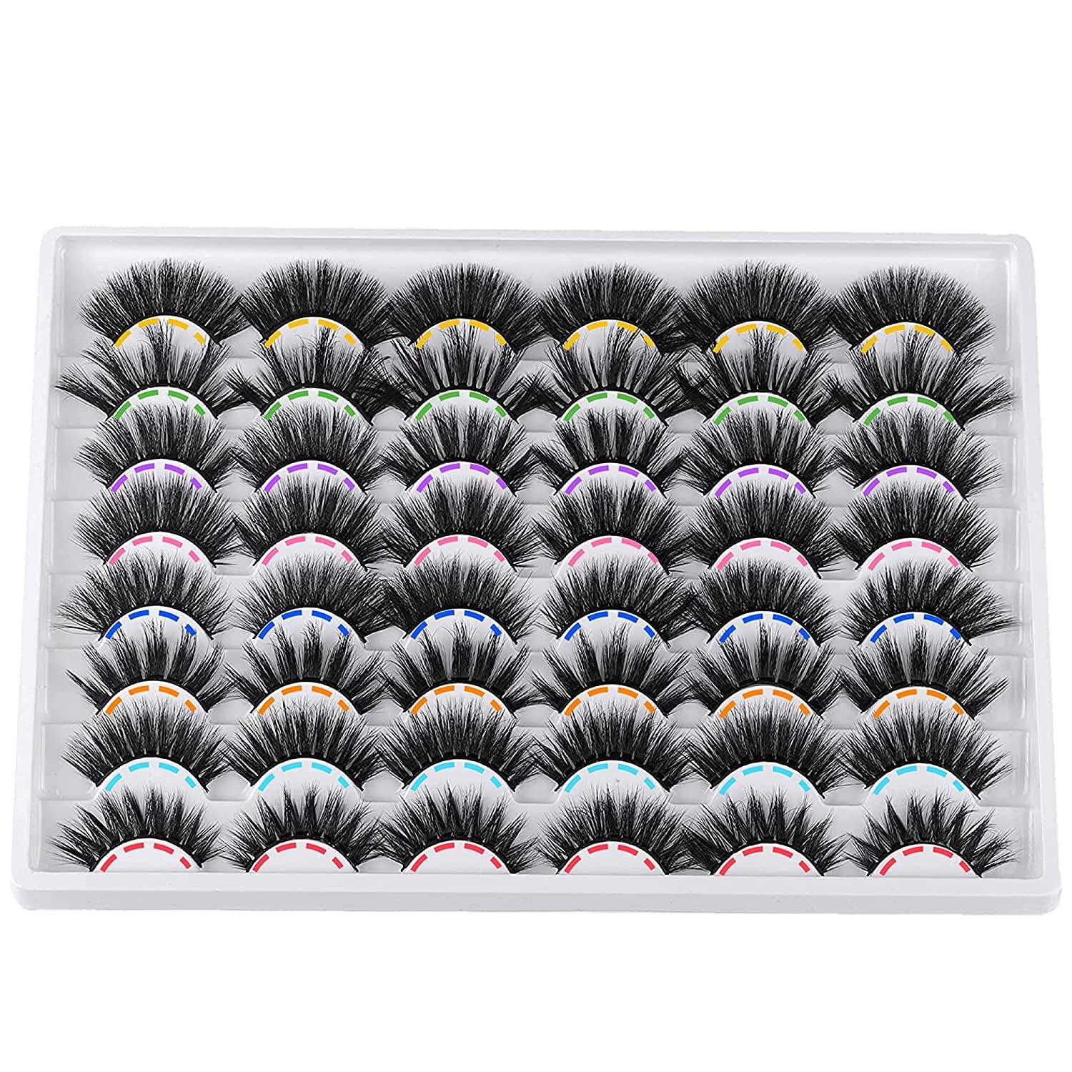 Boahankuke C 20MM False Eyelashes 24 Pairs - 8 Styles Pack | Thick ...