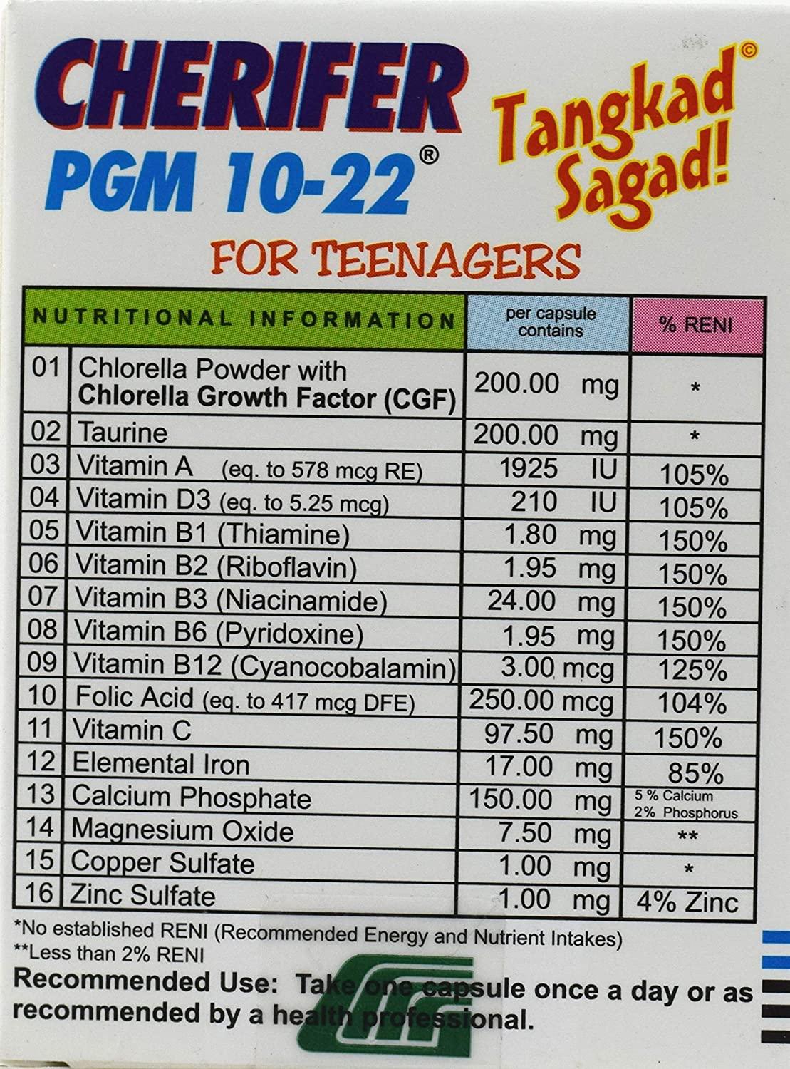 Cherifer PGM 10-22 Growth Enhancer Caps - High CGF, Taurine & Lysine ...