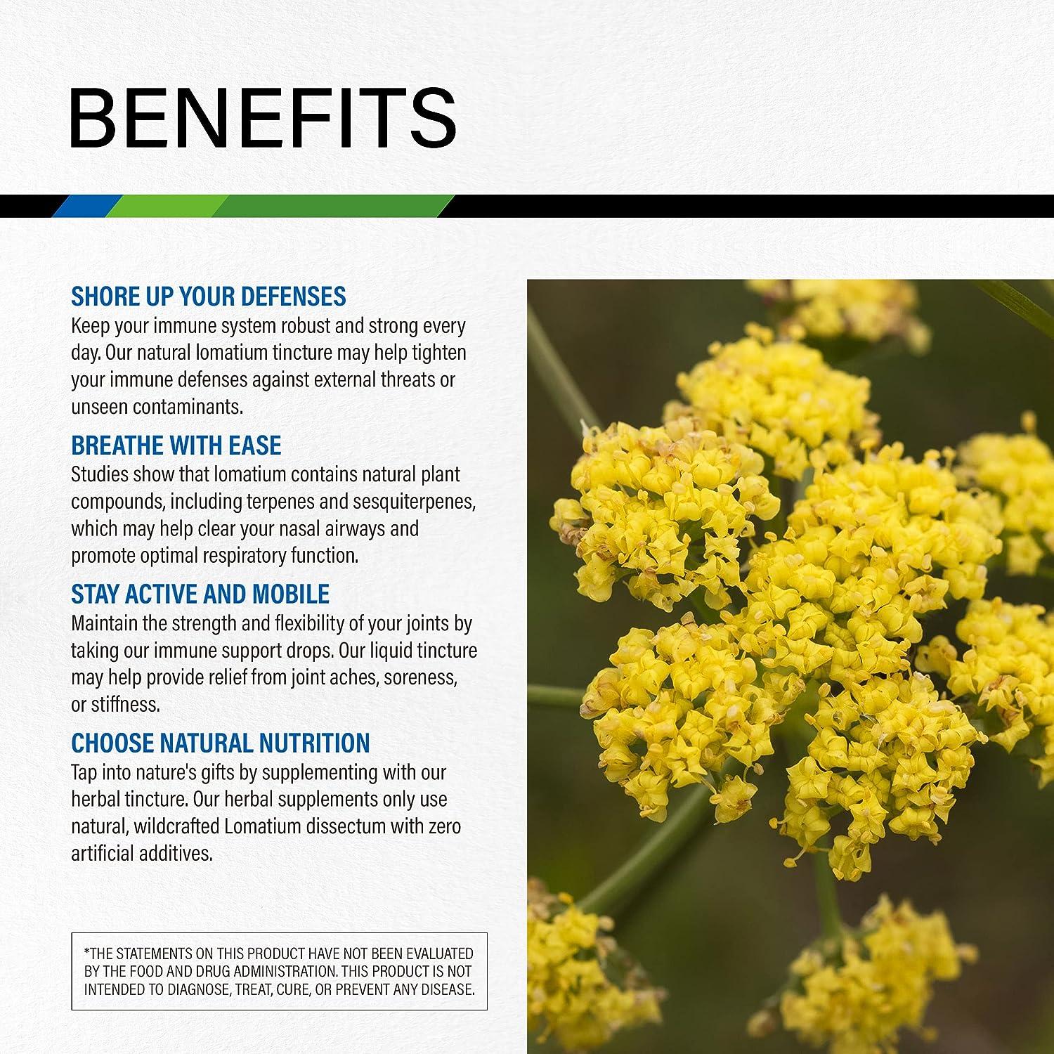 Lomatium Root Tincture - Immune & Respiratory Support Herbal Supplement ...