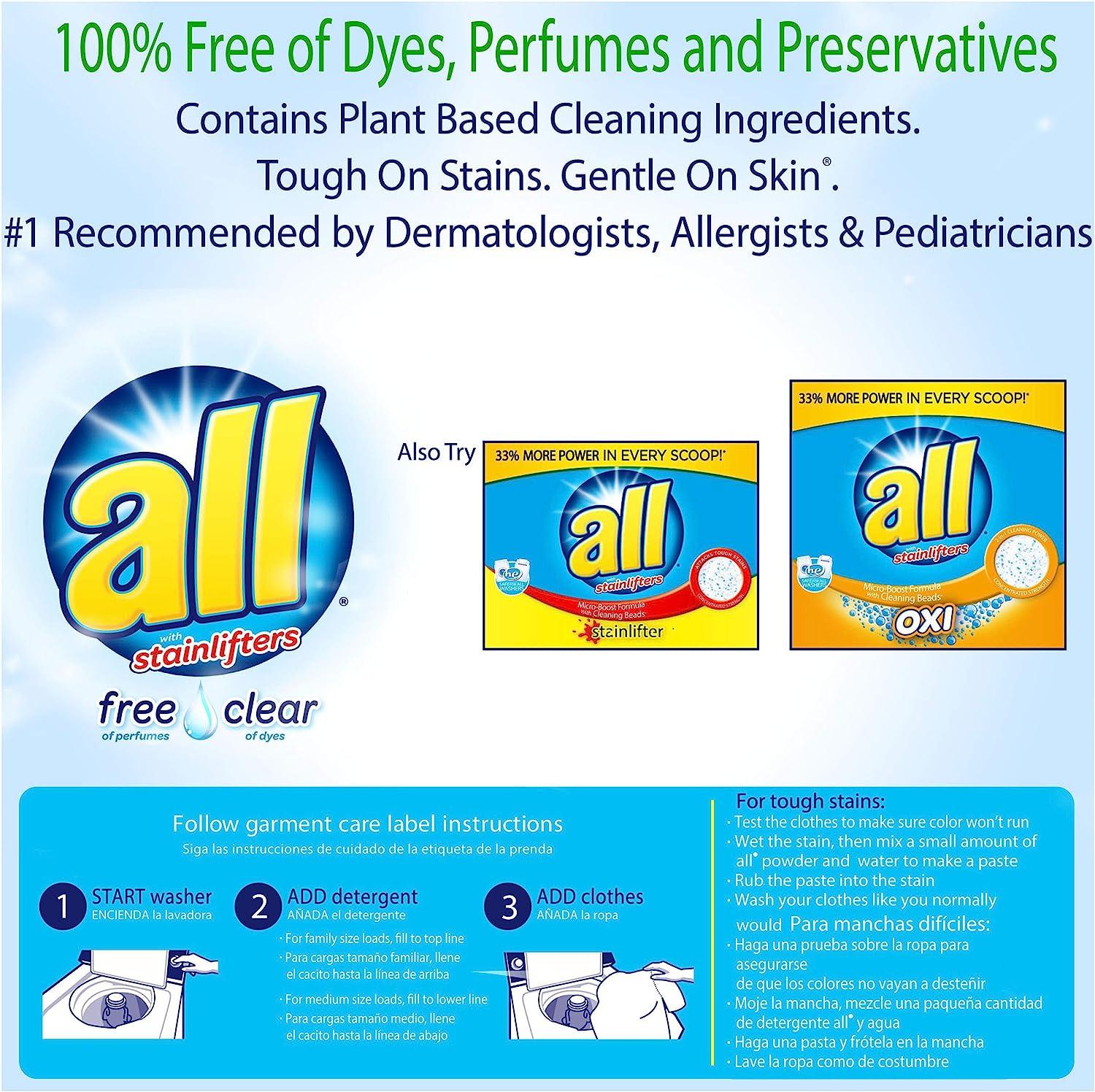 Free Clear Powder Laundry Detergent for Sensitive Skin - 52oz/40 Loads ...