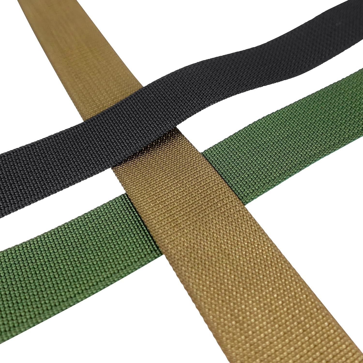 GM CLIMBING Nylon Webbing Flat MilSpecs MIL-W-17337 1200Lbs Black ...