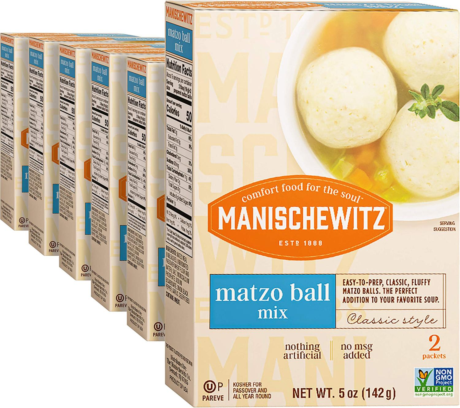 Manischewitz Matzo Ball Mix Non GMO KFP 5 Oz. Pack of 6 - Authentic & Delicious! | Buy Now with ...