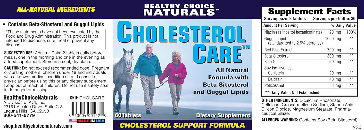 Cholesterol Care Supplement - All Natural Formula (2 bottles/120 ...