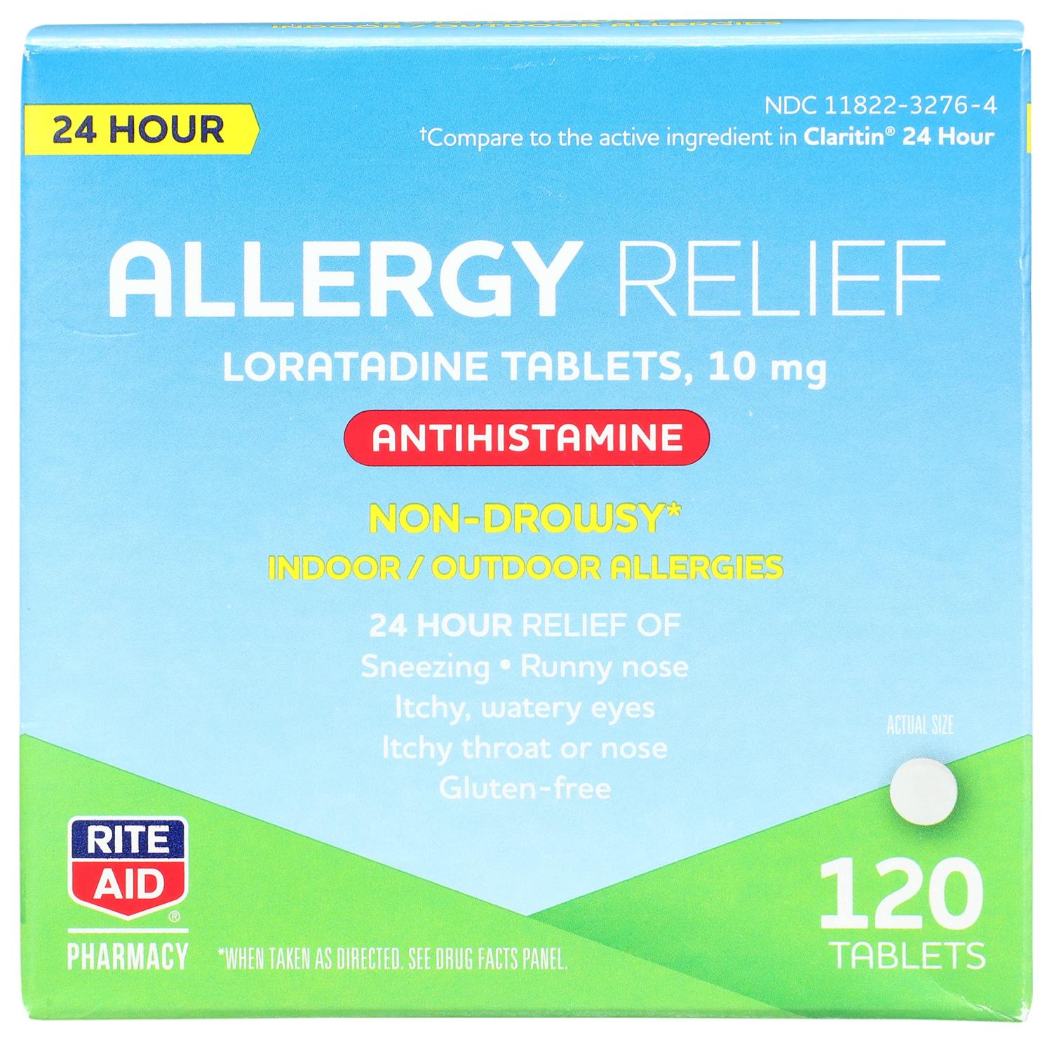 Rite Aid Pharmacy Loratadine Allergy Relief Tablets 10mg 120 ct - Fast ...