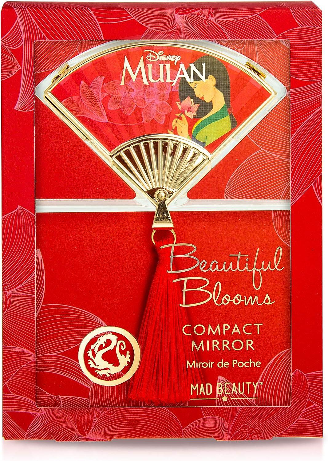 Disney Mulan Compact Mirror - Vibrant Red Blooms Fan Design with ...