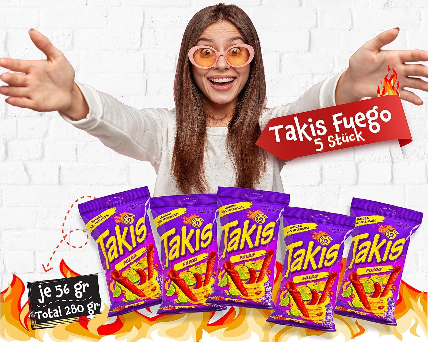 Buy Takis Fuego Chips Box - Spicy 56g (Pack of 5) for International ...