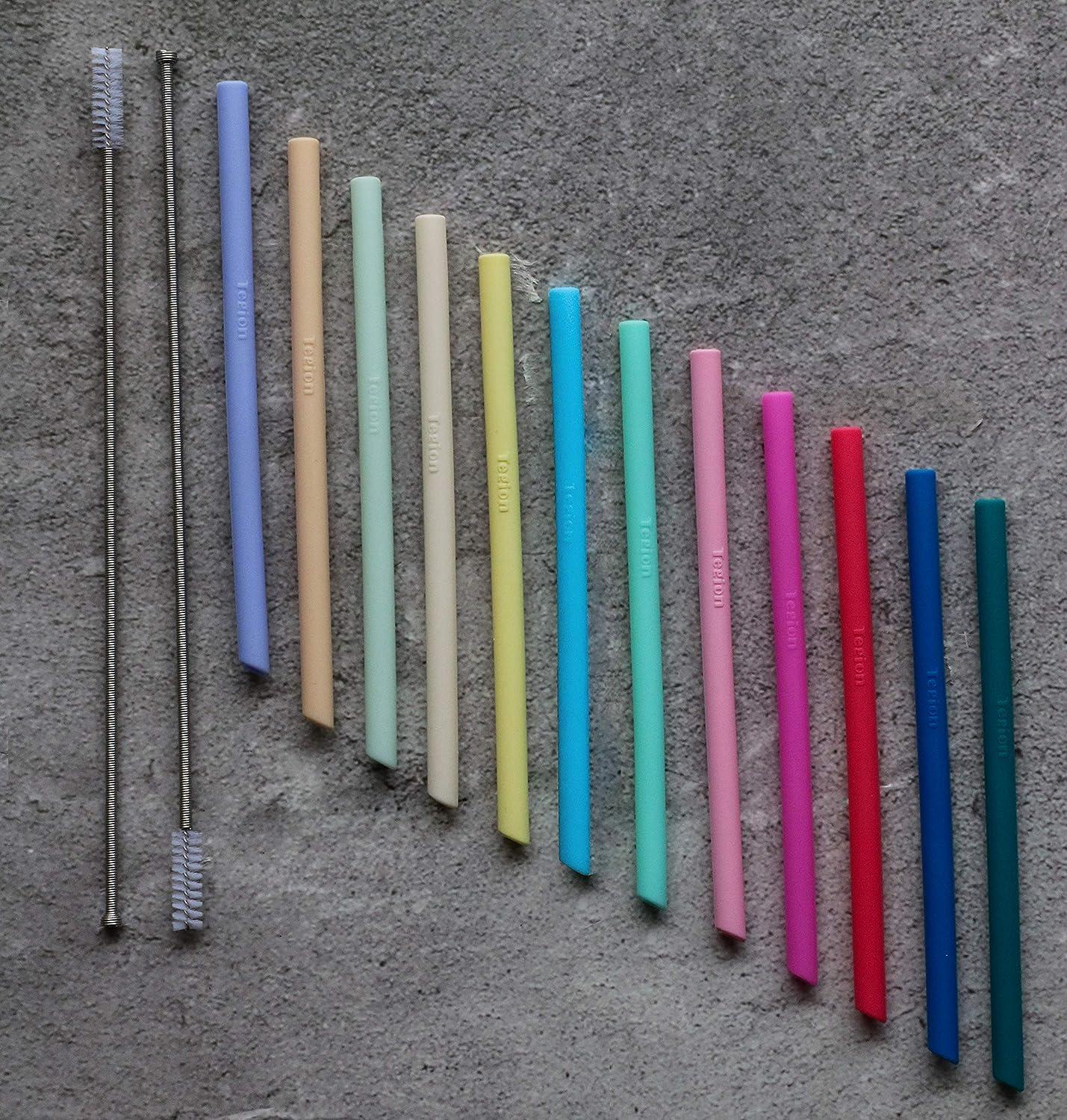 Tegion Mini Short Silicone Straws for Toddlers & Kids - BPA Free ...