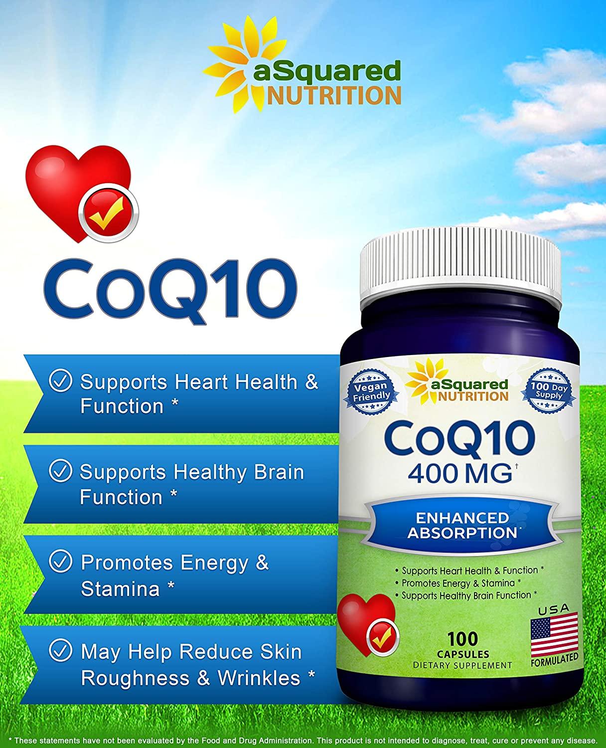Max Strength CoQ10 (400mg) - High Absorption Ubiquinone Supplement for Healthy Blood Pressure ...